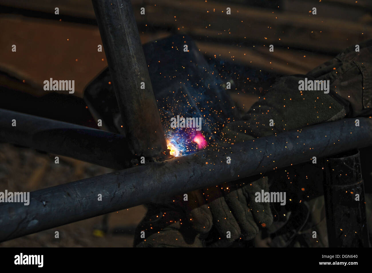 PAKTIYA PROVINCE, Afghanistan – Sparks fly as U.S. Army Spc. Travis ...