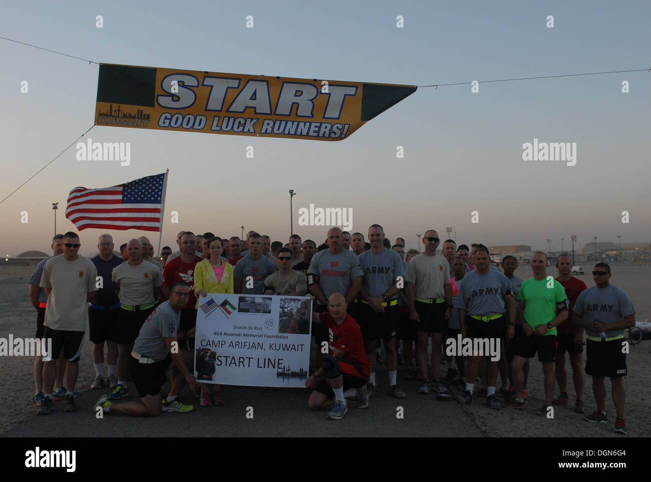 5k to honor capt nicholas rozanski at camp arifjan hi-res stock ...