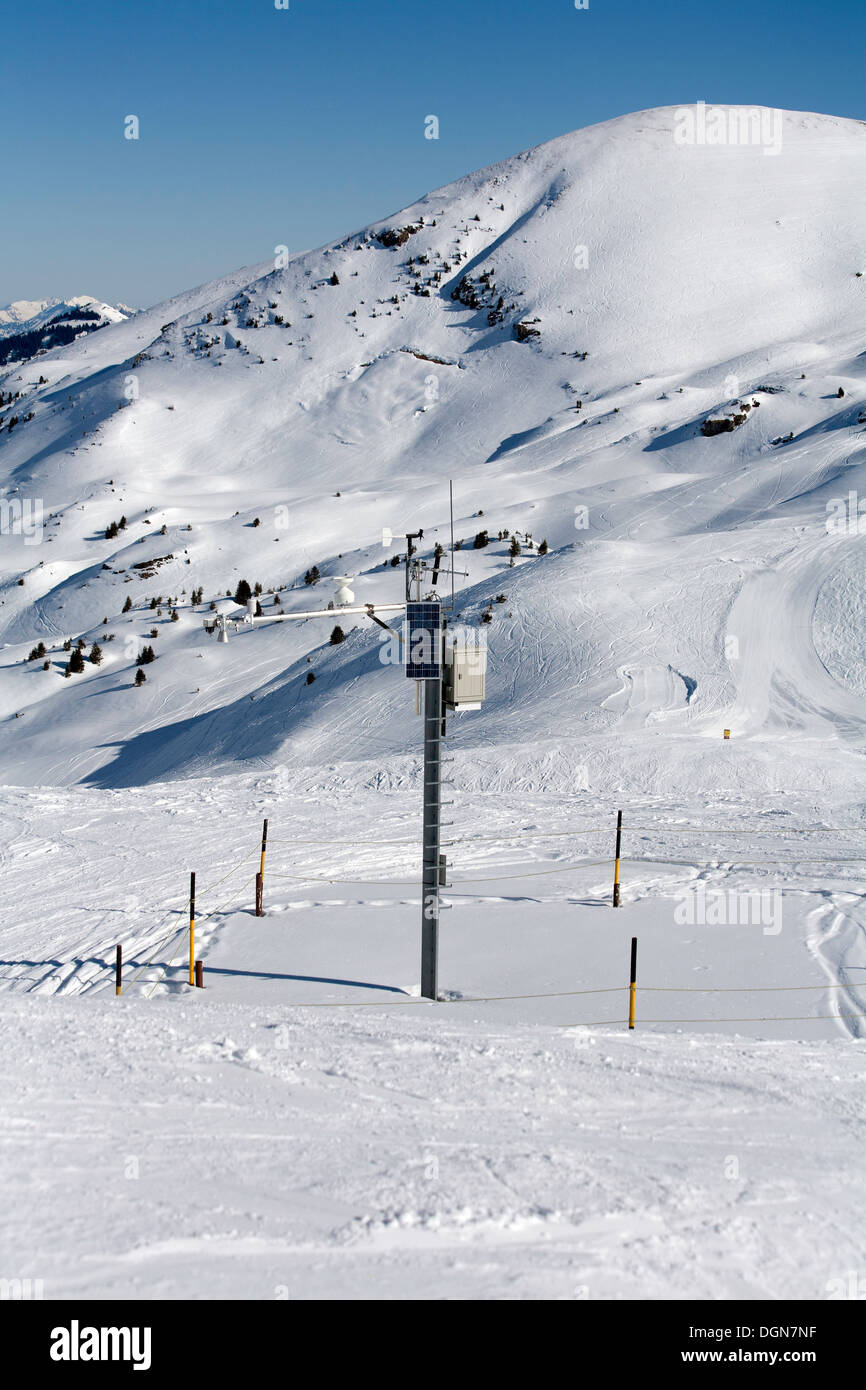 Weather station by the Les Crosets ski piste on The Swiss side of The ...
