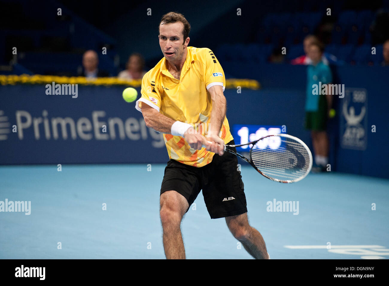 Basel, Switzerland. 23 Oct, 2013. Radek Stepanek (CZE) swings to the ...