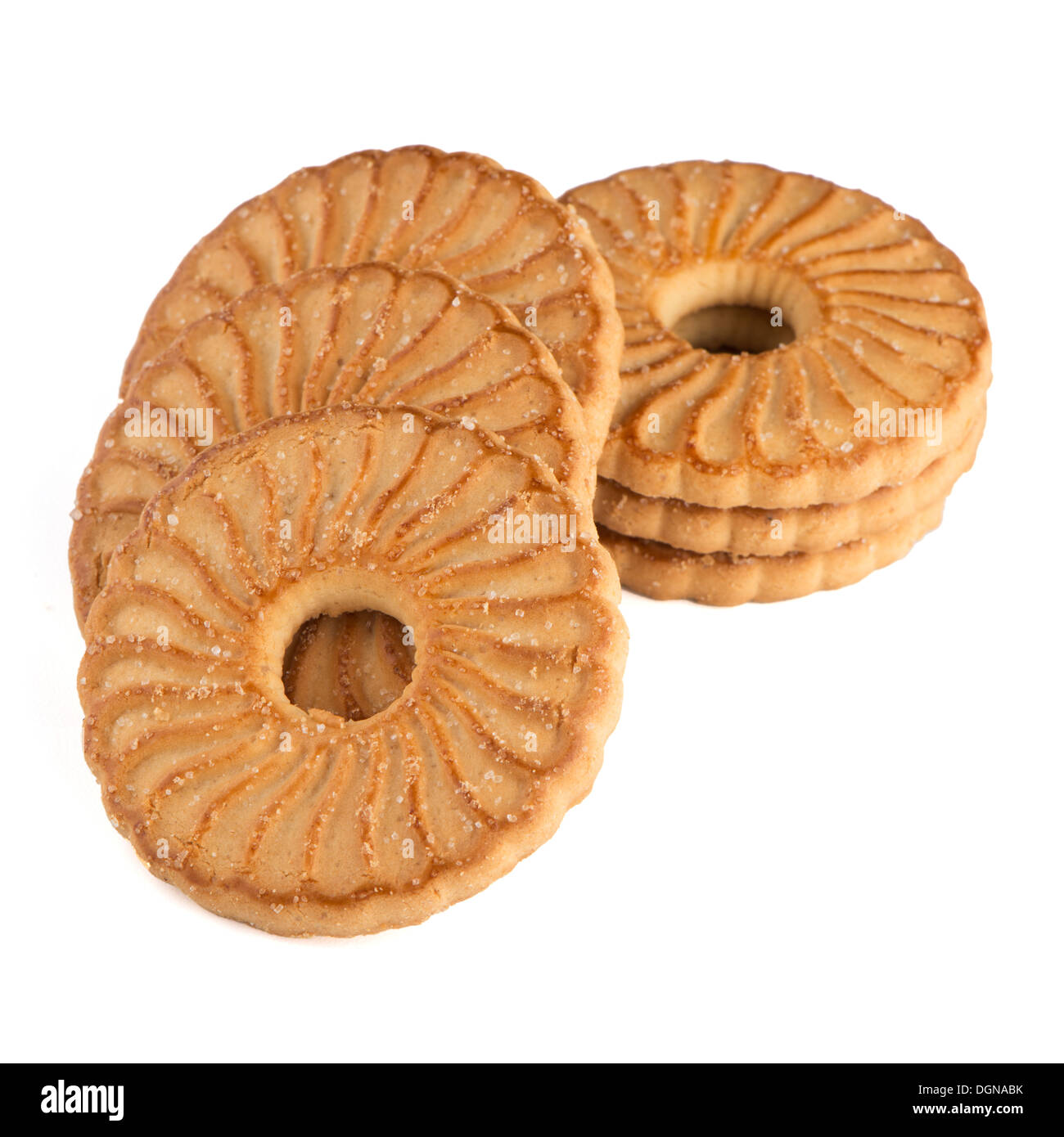 rings biscuits pile isolated on a white background Stock Photo - Alamy