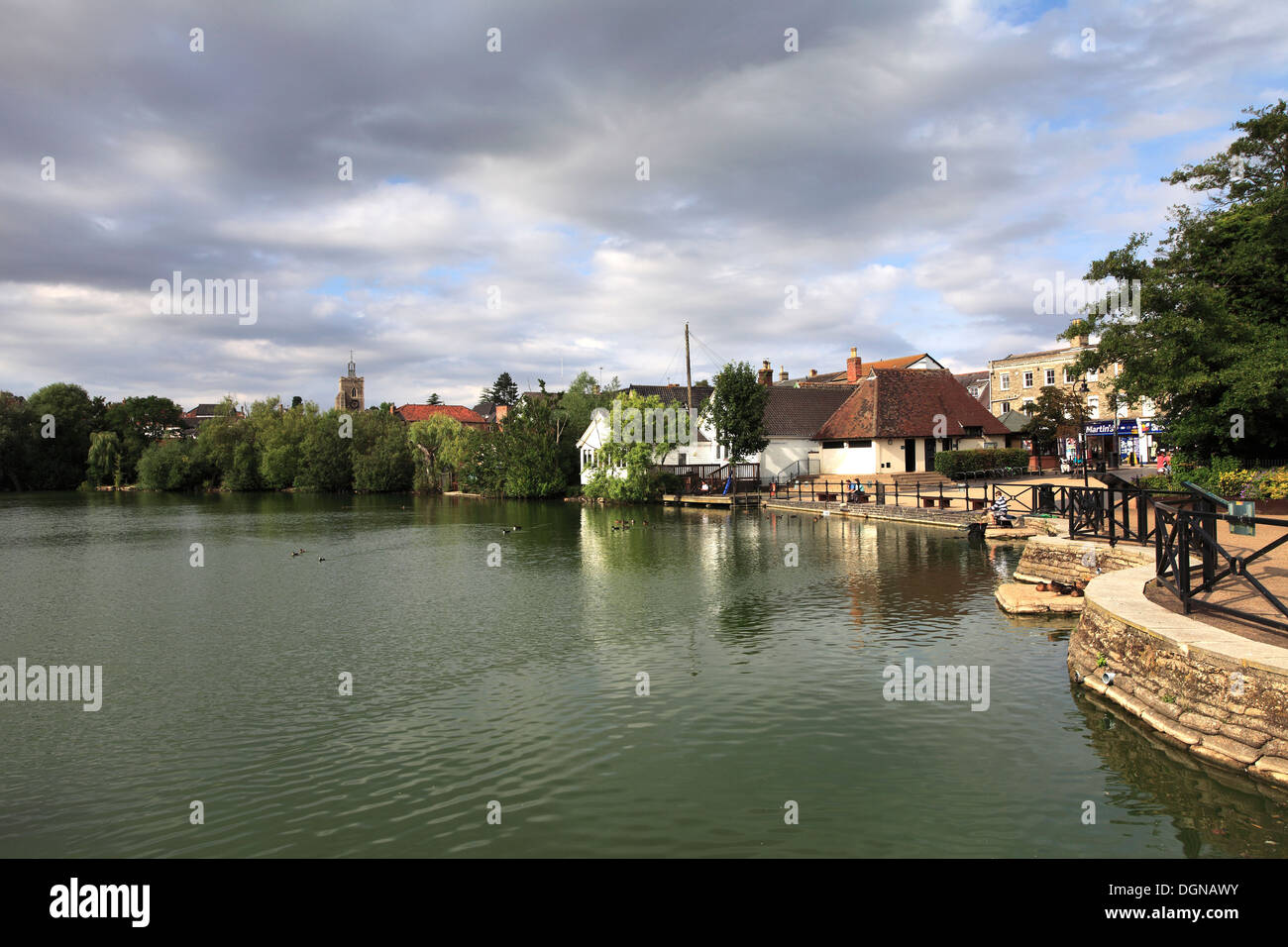 View of the Mere, market town of Diss, Norfolk, England, Britain, UK ...