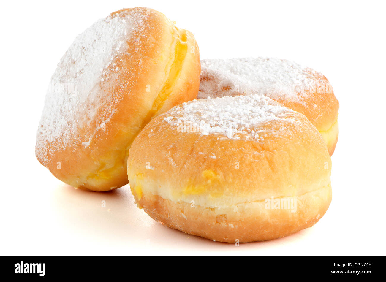 Closeup detail of tasty donuts, isolated on white background Stock ...