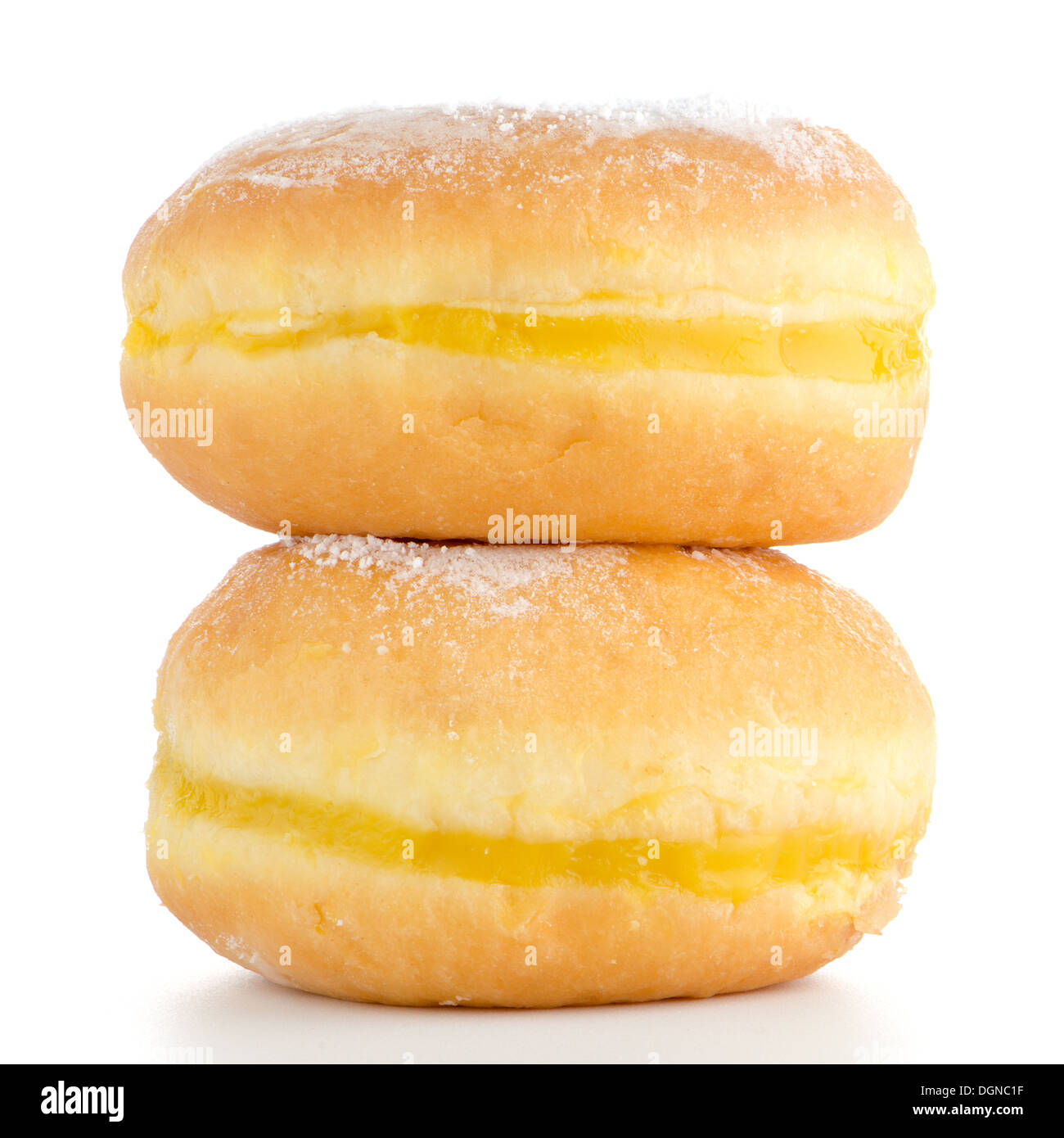 Closeup detail of tasty donuts, isolated on white background Stock ...