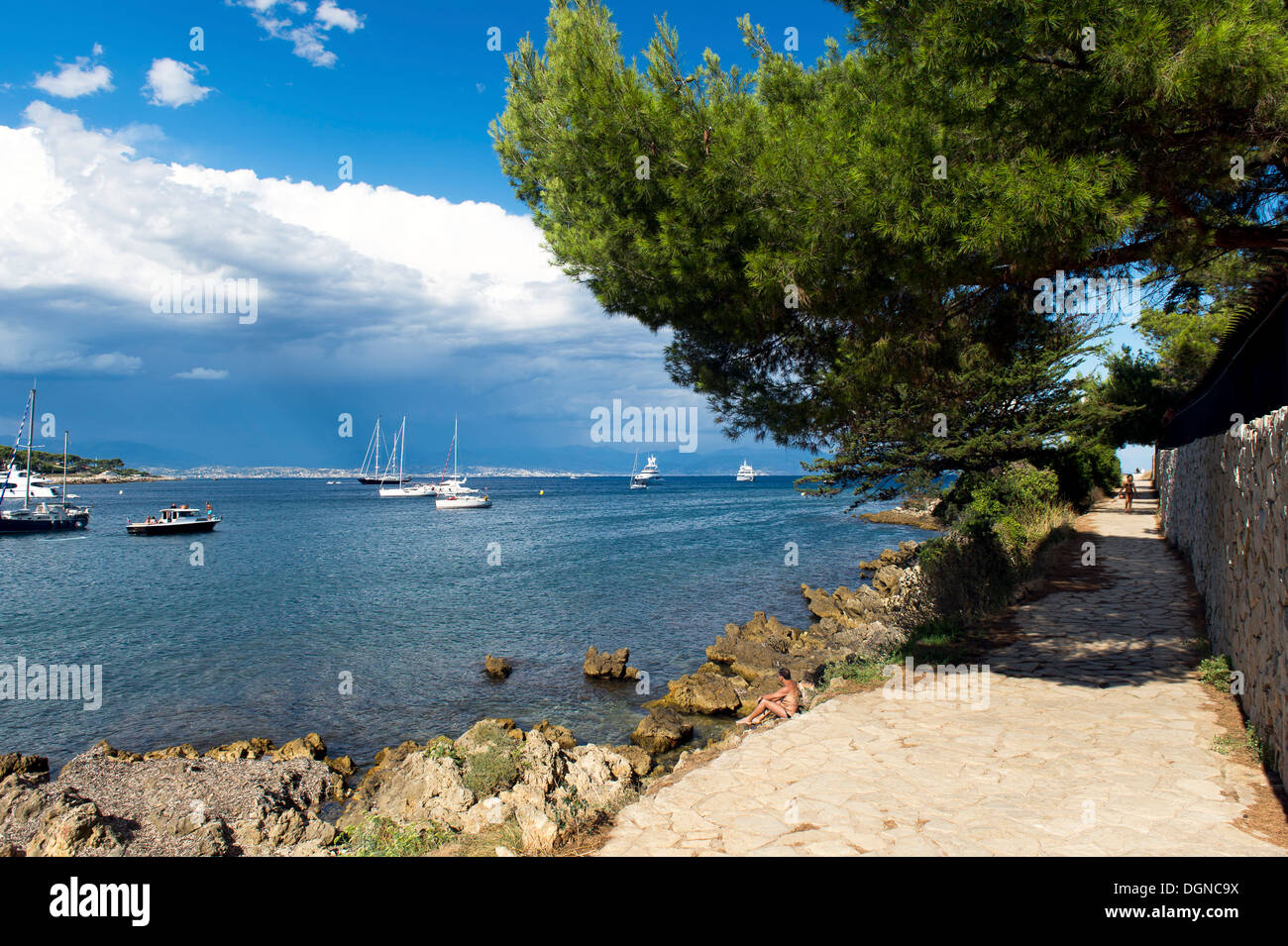 Europe, France, Alpes-Maritimes, 06, Antibes, Le Cap. Trail along the ...