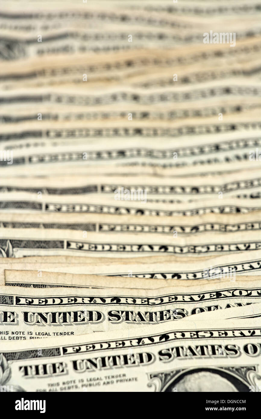 Stack of American one dollar bills spread out Stock Photo - Alamy