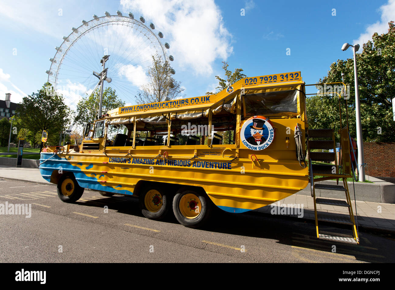 London Duck Tours amphibious craft Titania, Belvedere Road, London, UK ...