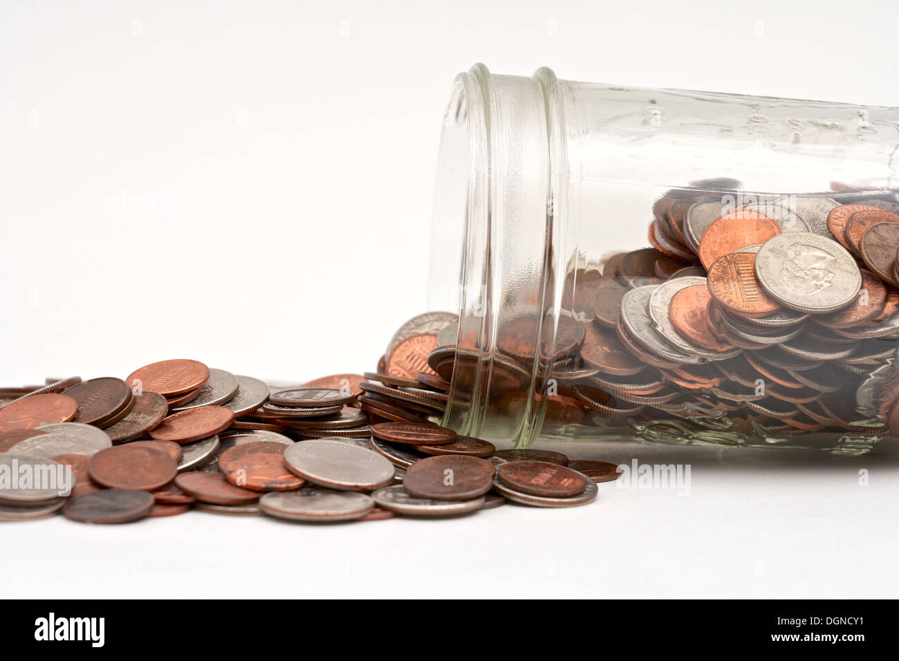 Jar coins nickels dimes hi-res stock photography and images - Alamy