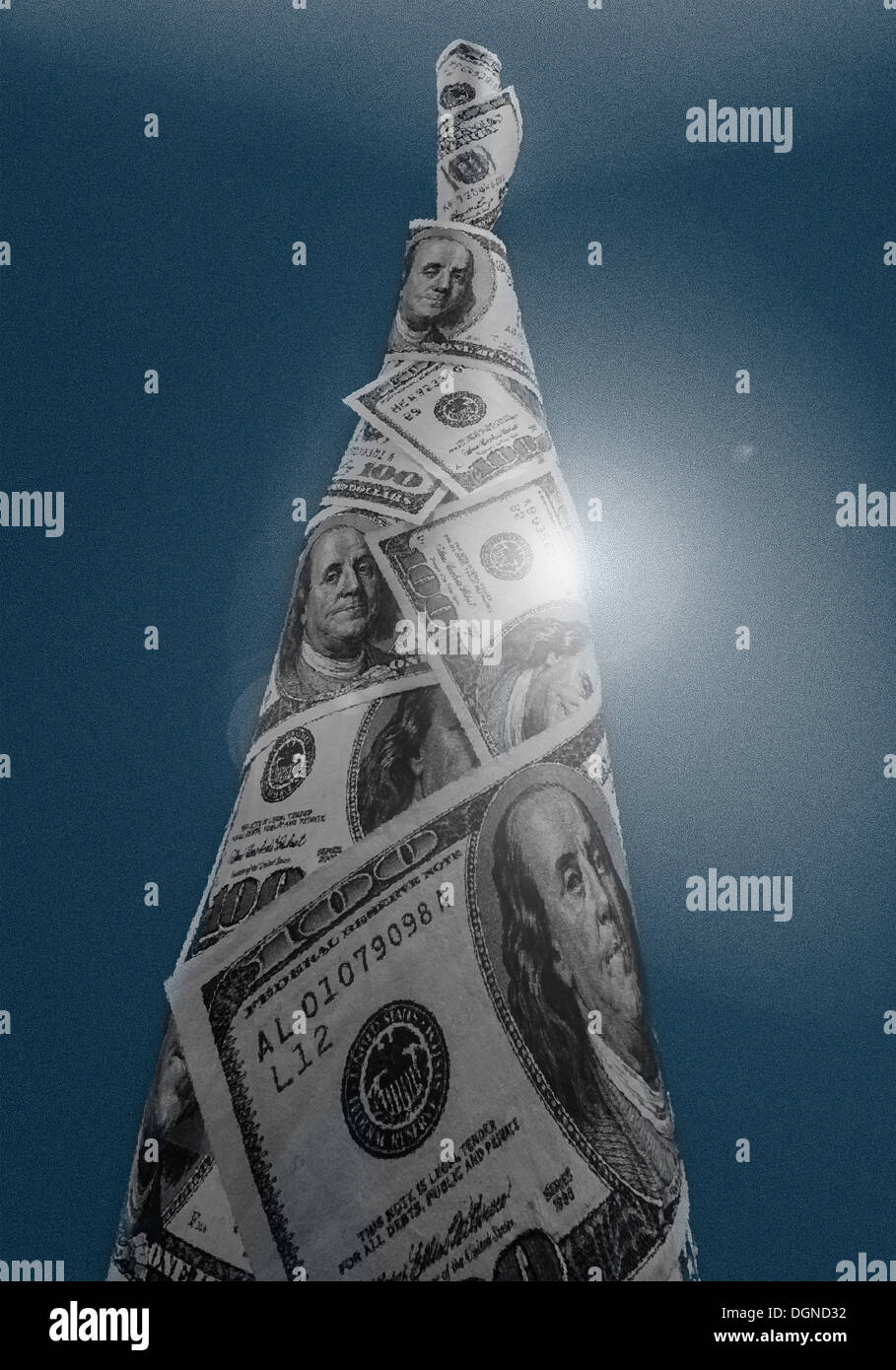 tower of $100 currency Stock Photo - Alamy