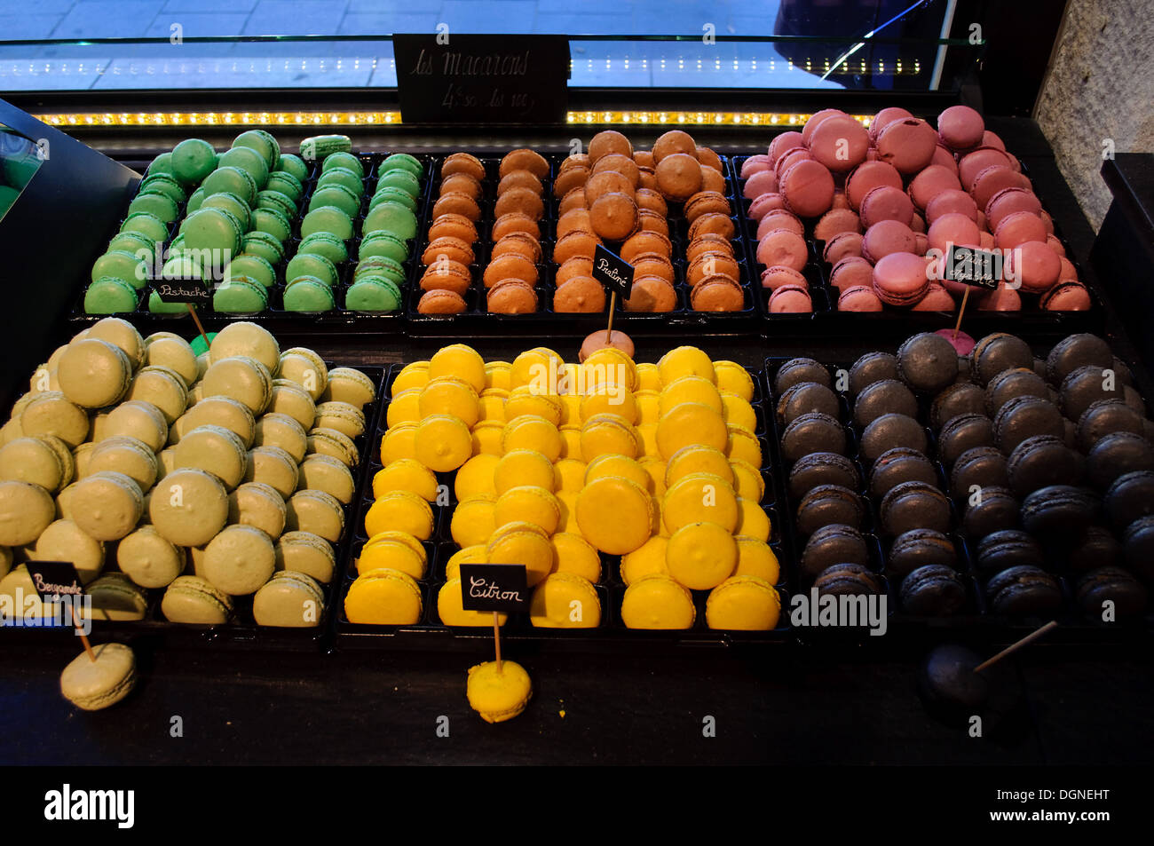 French Macarons displayed in a shop in Bordeaux Stock Photo - Alamy