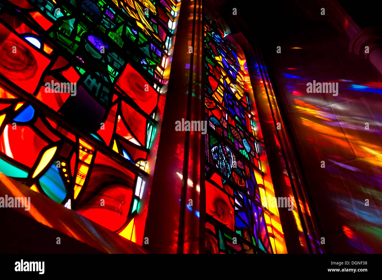 Lights come through the stained glass window Stock Photo - Alamy