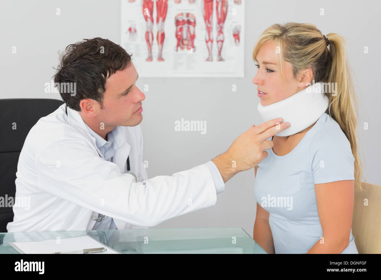 Neck examination woman doctor hi-res stock photography and images - Alamy