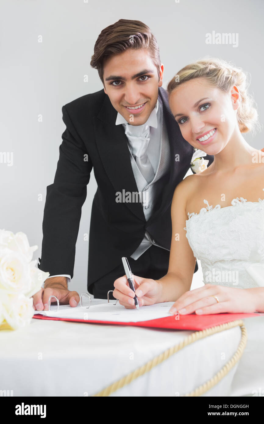 Signing portrait hi-res stock photography and images - Alamy