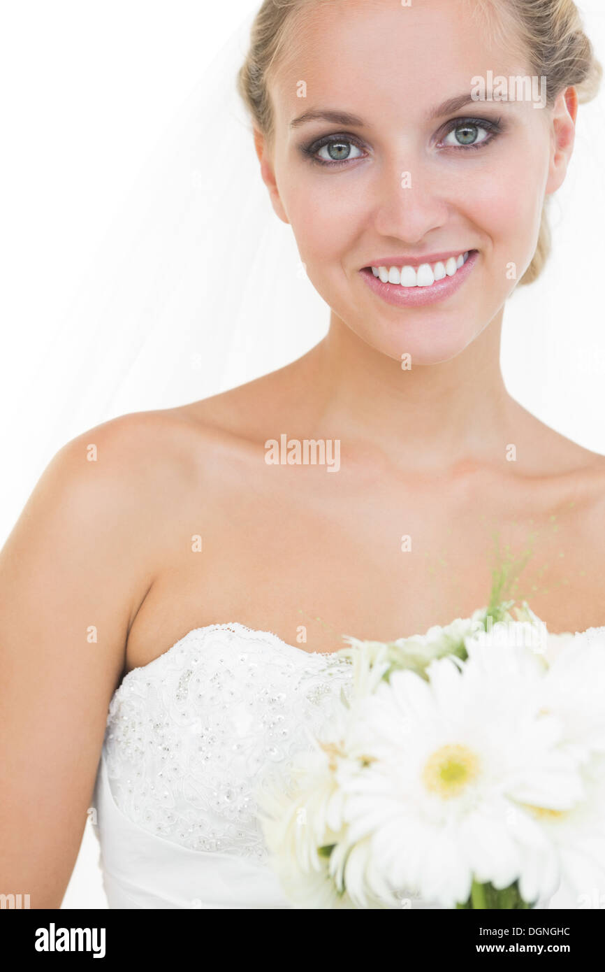 Beautiful happy bride flower hi-res stock photography and images - Alamy