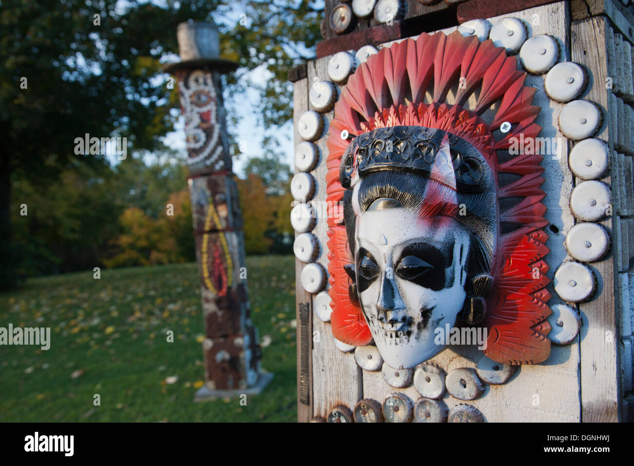 Affordable Art Fair in Battersea Park, 2013, artwork totem figures by ...