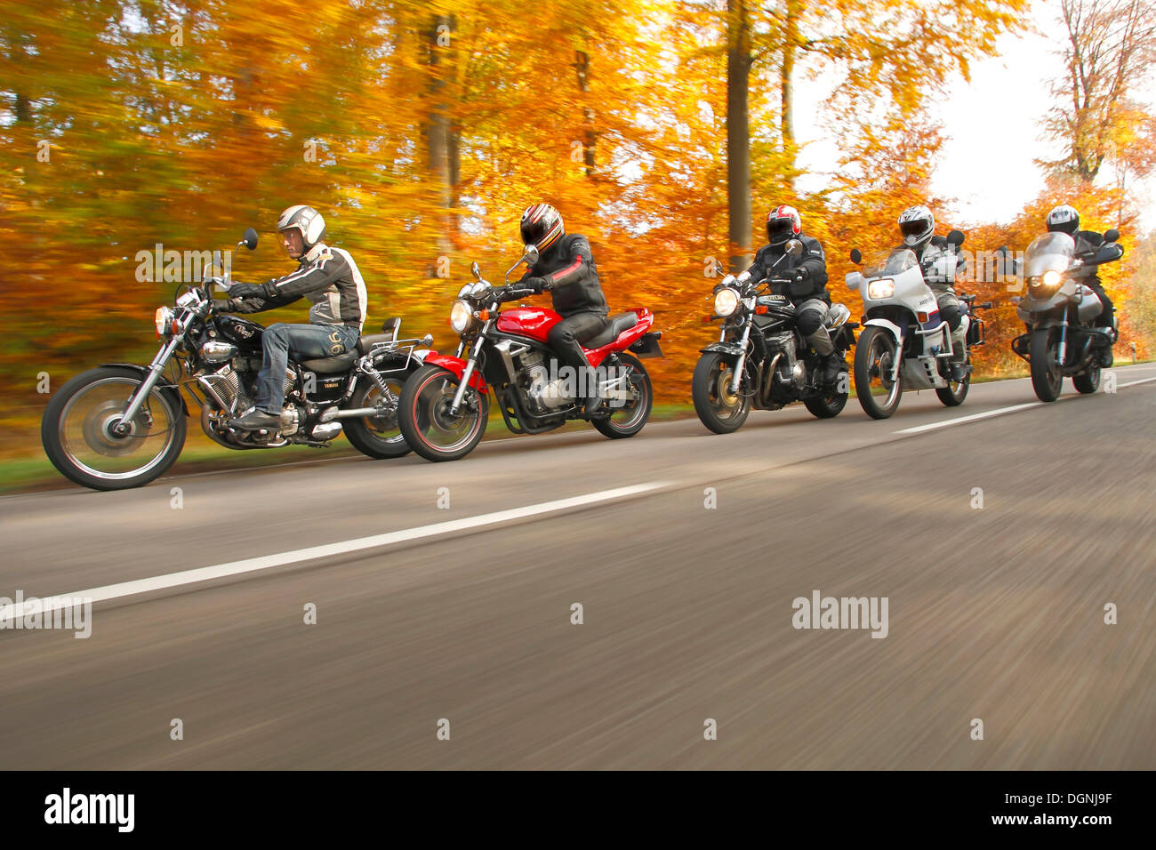 Group of motorcyclists, in motion Stock Photo - Alamy