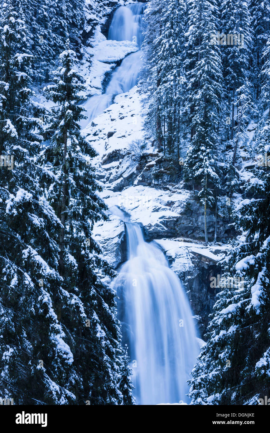 Krimml Waterfalls in winter, Krimml, Tyrol, Austria Stock Photo - Alamy