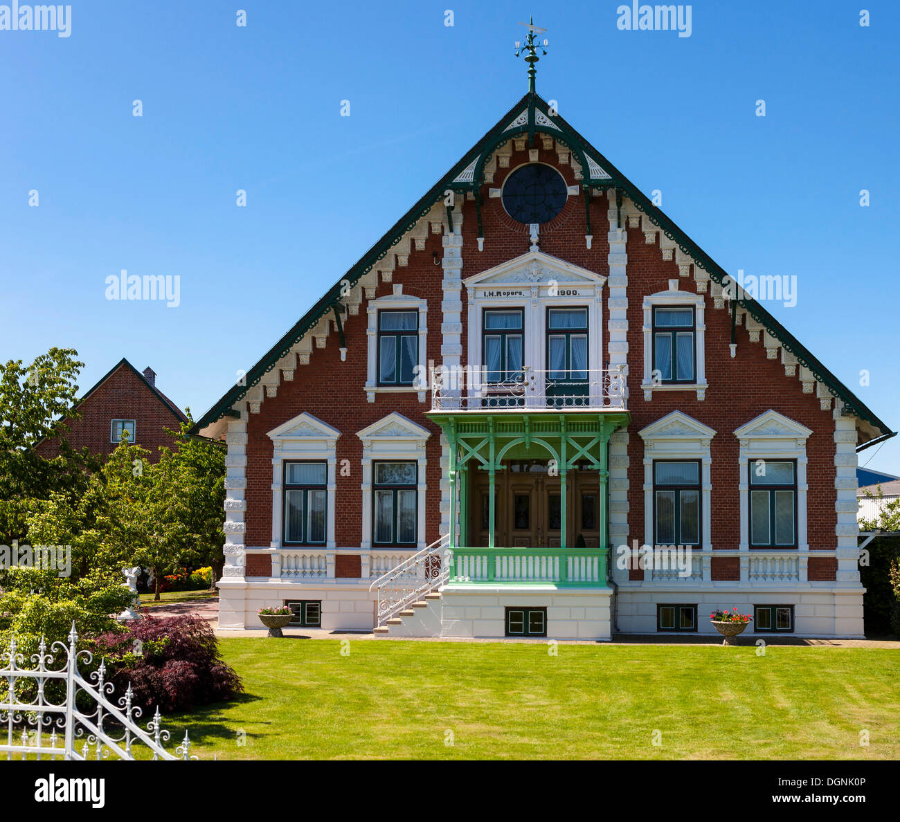 Ornate brick house, Altes Land region, Lower Saxony Stock Photo - Alamy