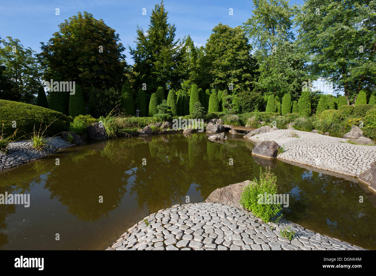 Japanese garden, Rheinaue Leisure Park, Bonn, North Rhine-Westphalia ...