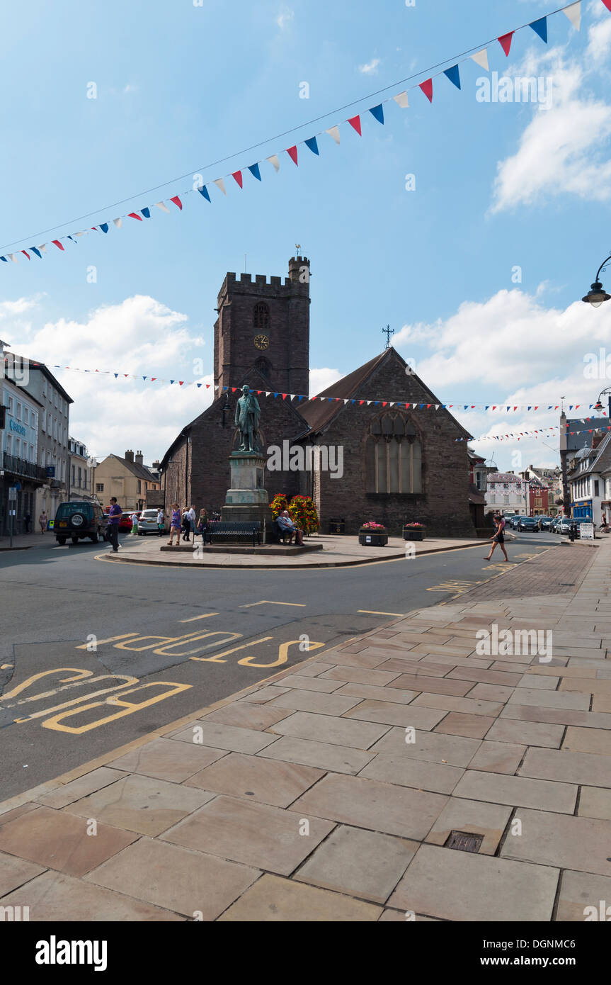 Brecon town centre in Powys Wales Stock Photo - Alamy