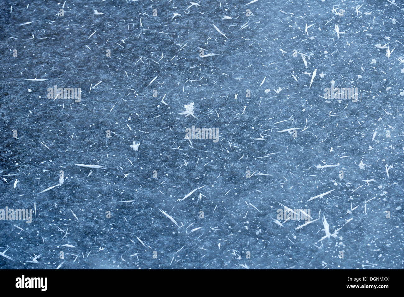 Frost crystals on a patch of ice, Uhyst, Saxony, Germany Stock Photo ...