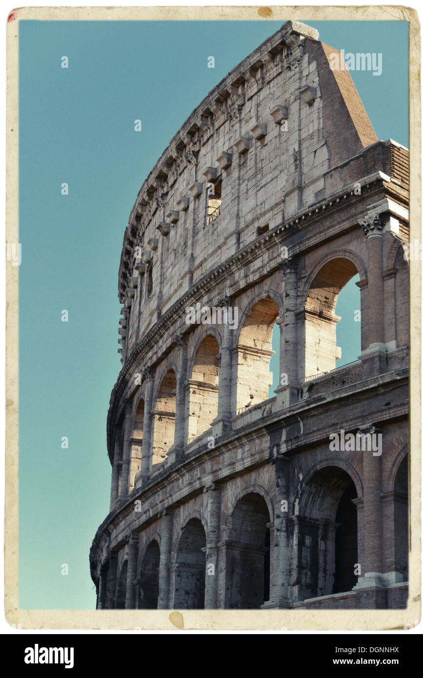 old photo digitally altered of coliseum rome Stock Photo - Alamy