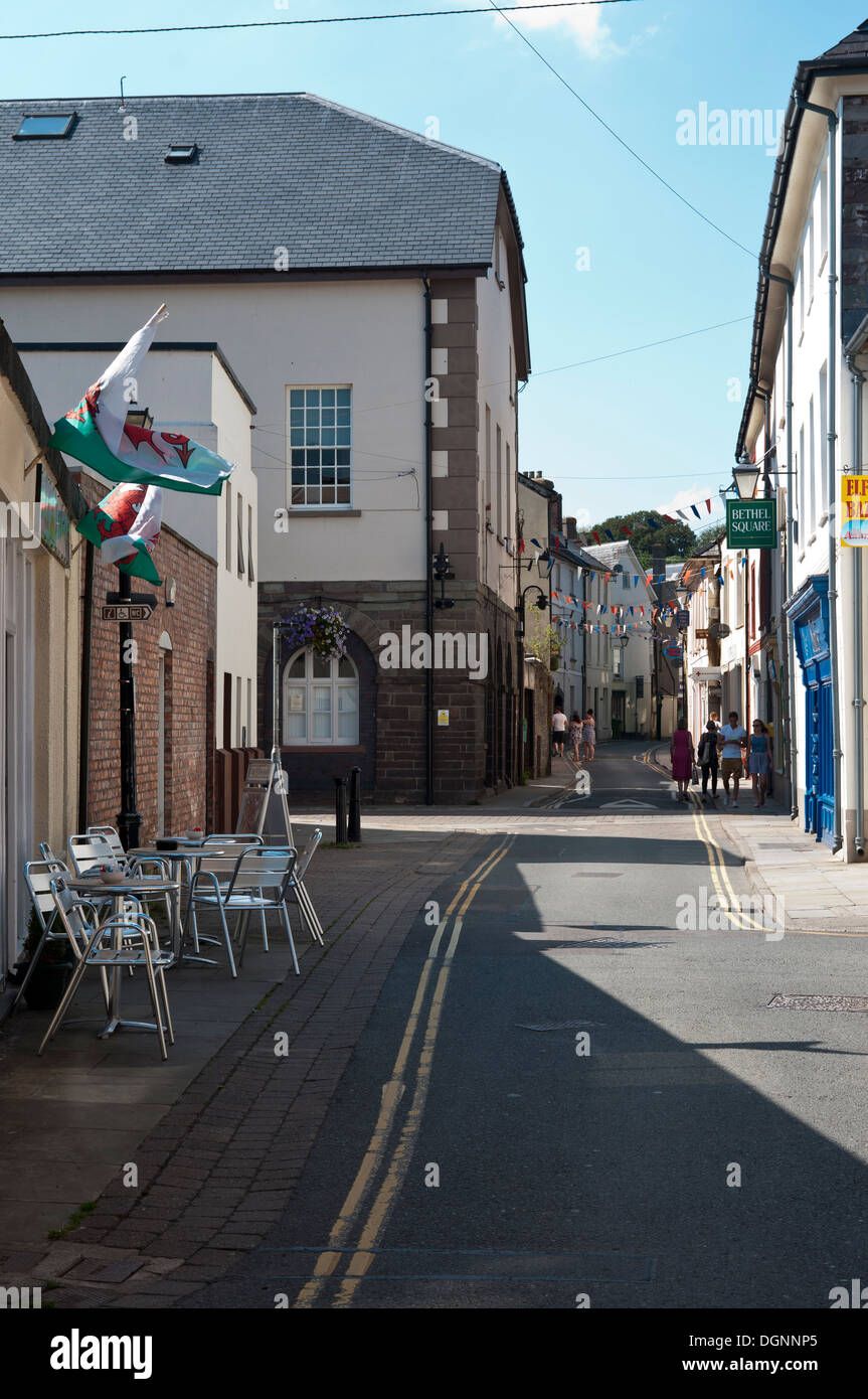 Street scene Brecon town in Powys Wales Stock Photo - Alamy
