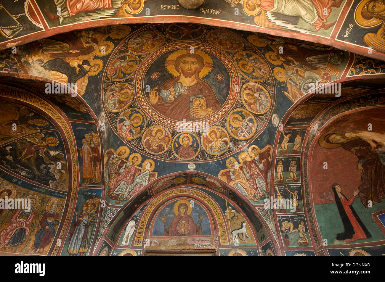 900-year-old wall painting, painted church of Panagia Phorbiotissa ...