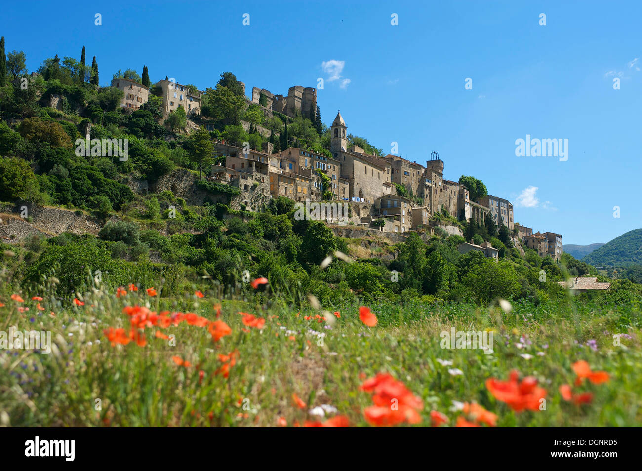 View towards the village of Montbrun-les-Bains, Montbrun-les-Bains ...