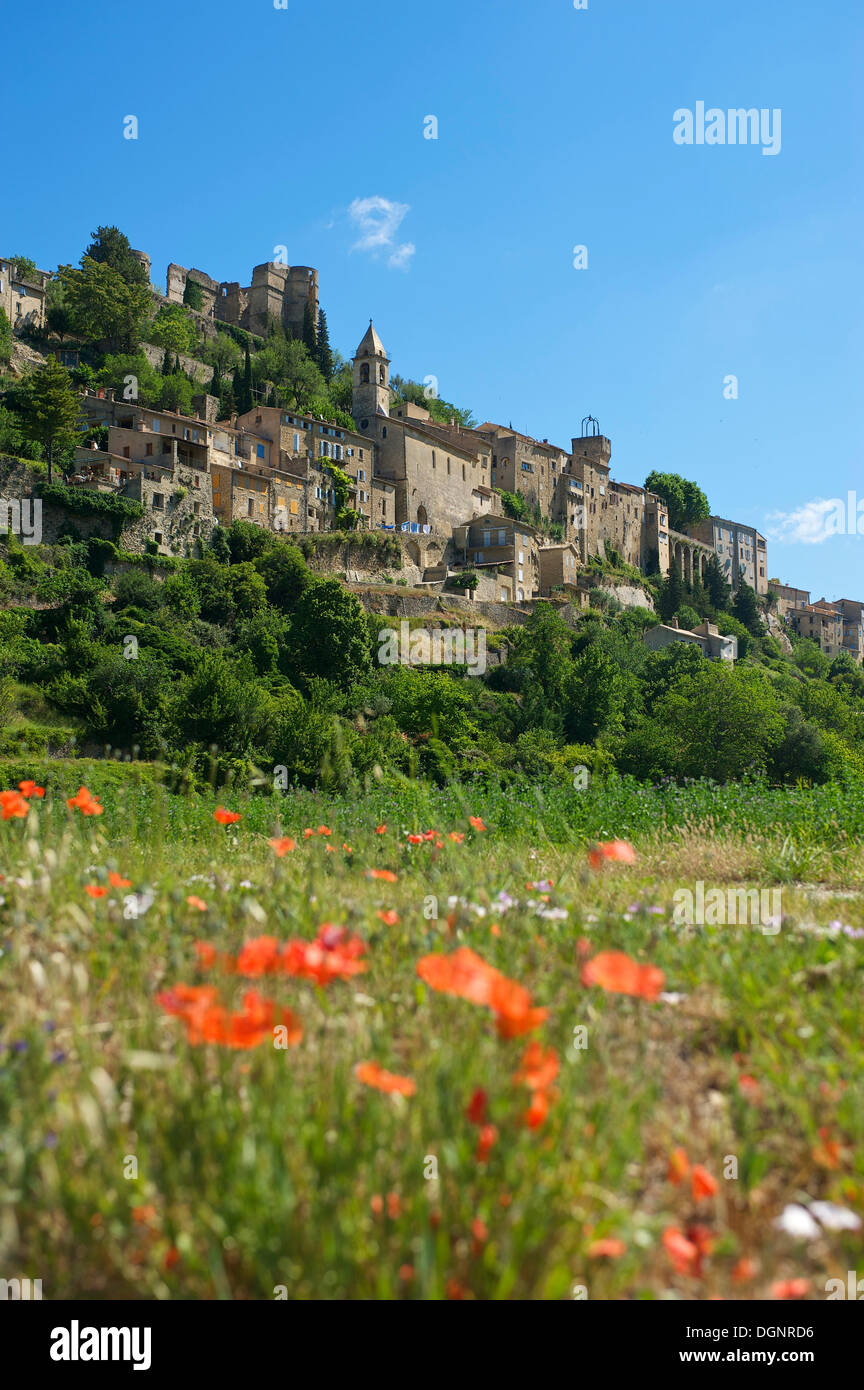 View towards the village of Montbrun-les-Bains, Montbrun-les-Bains ...