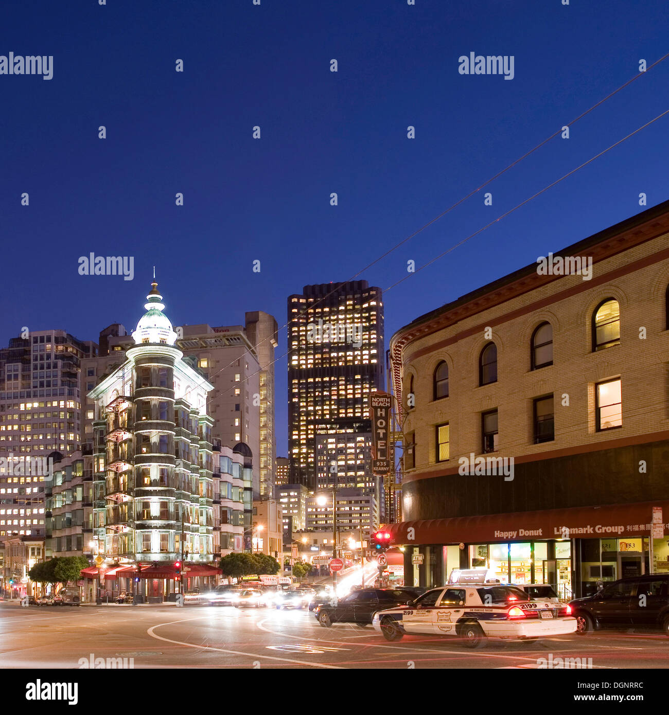 Columbus Tower at night, Sentinel Building, California, United States ...