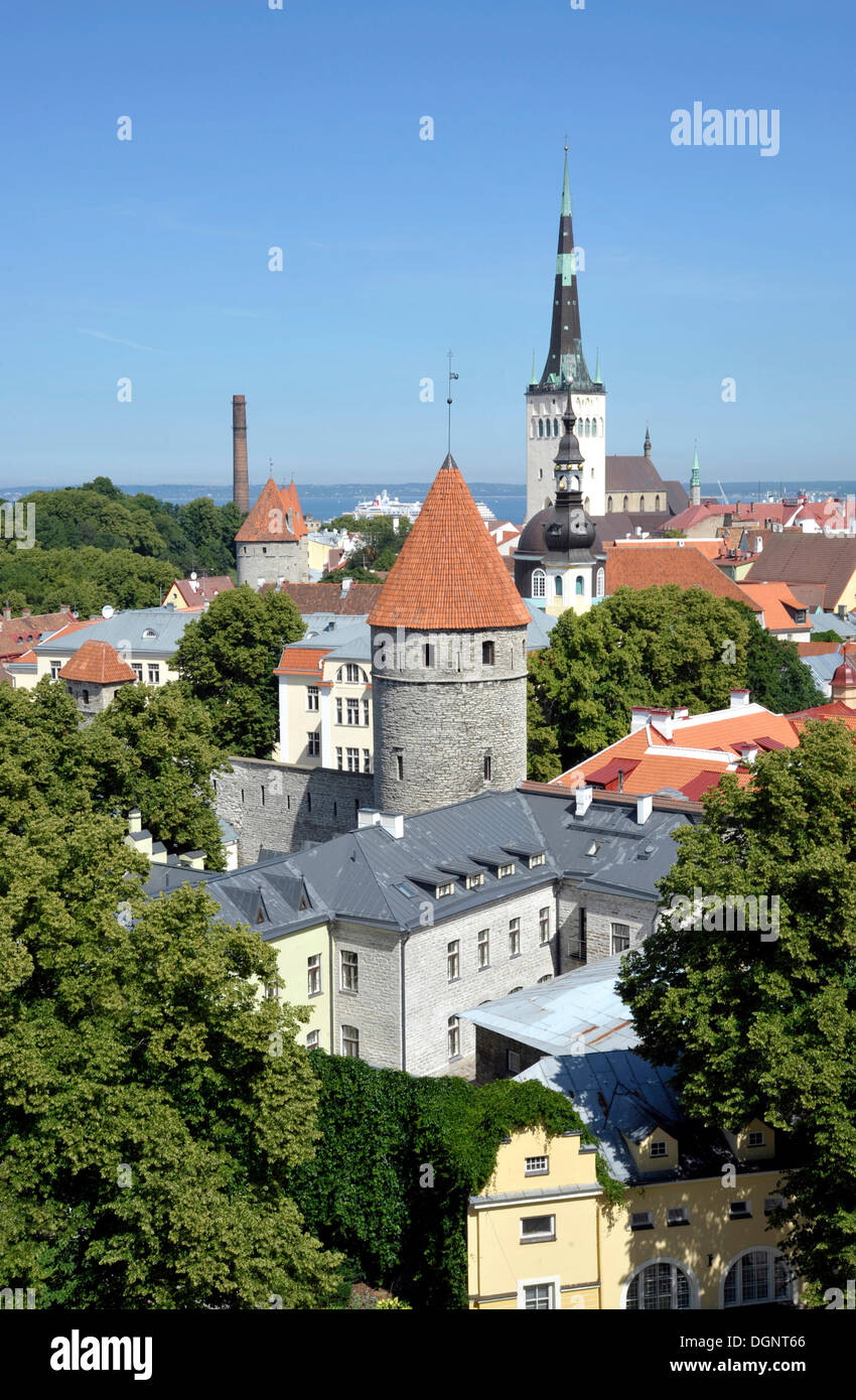 Panorama over the historic town centre, view from Castle Hill, towers ...