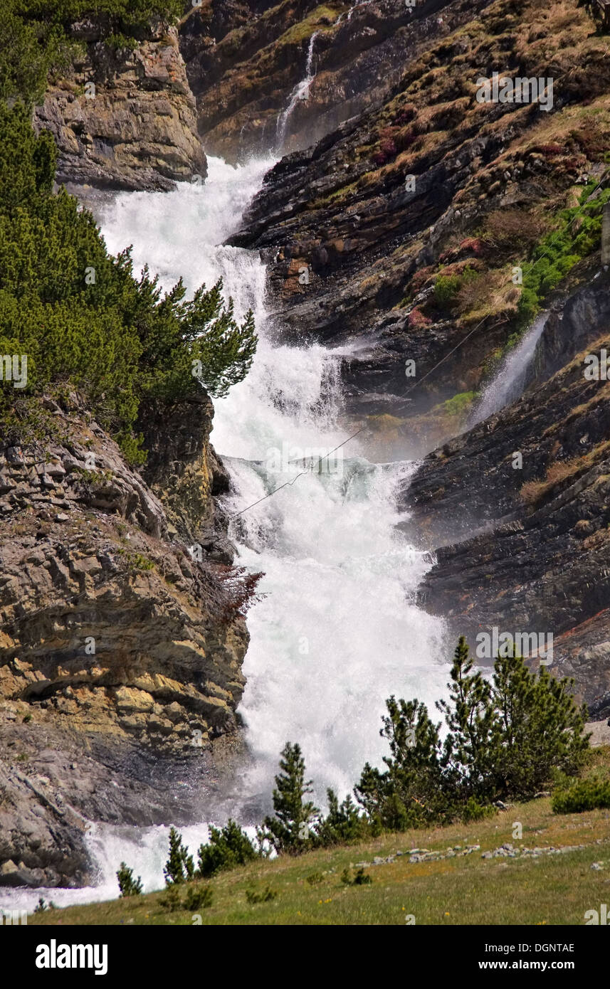 Wasserfall am Stilfser Joch - waterfall near Stelvio Pass 01 Stock ...