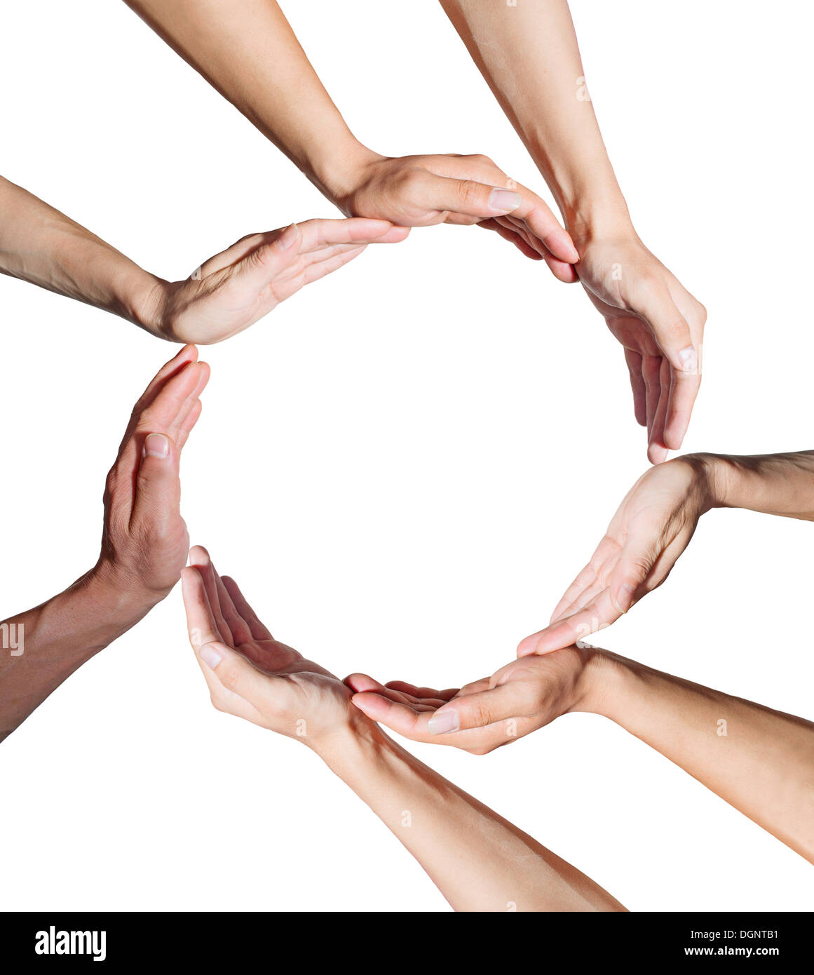 Many hands circle hi-res stock photography and images - Alamy