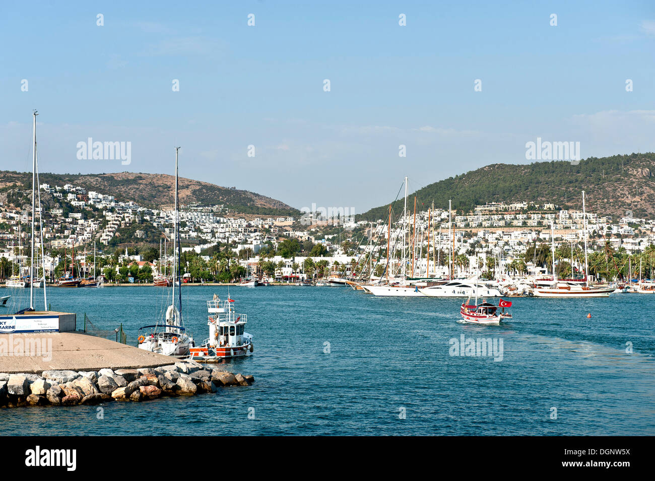 Harbour entrance of Bodrum, Mugla Province, Turkish Aegean, Turkey ...