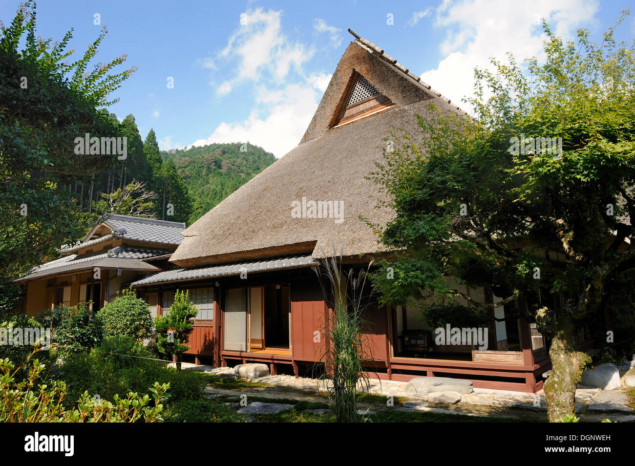 Thatched tea house in Ohara near Kyoto, Japan, East Asia, Asia Stock ...