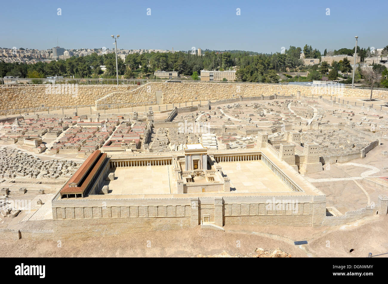 Open-air model of Jerusalem, Ezra Model, city of Herod, at front the ...