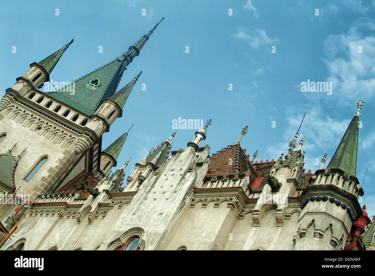 The gothic building, beautiful roof is photographed close-up Stock ...