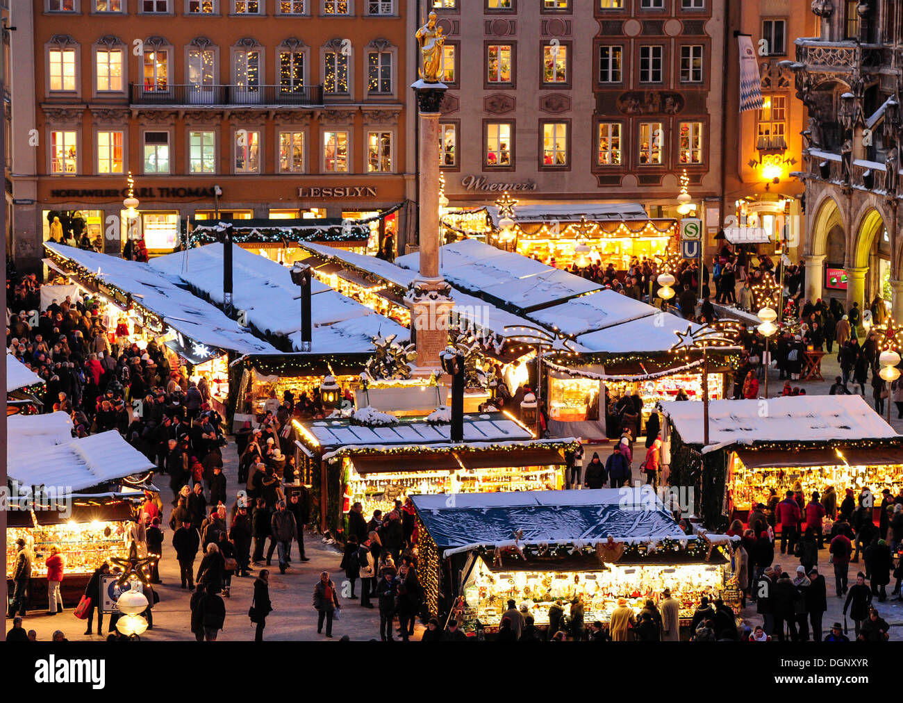 Christkindlmarkt Christmas market, St. Mary's Column, Marienplatz ...