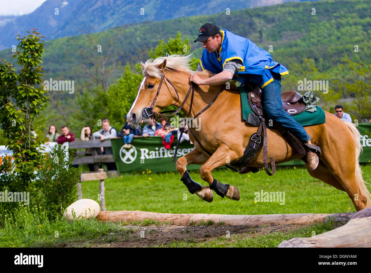 Horse riding, skill competition, Ueberetscher Ritt tournament, Eppan ...
