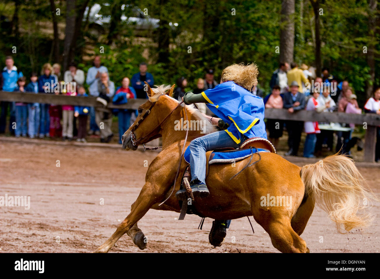 Horse riding, skill competition, Ueberetscher Ritt tournament, Eppan ...