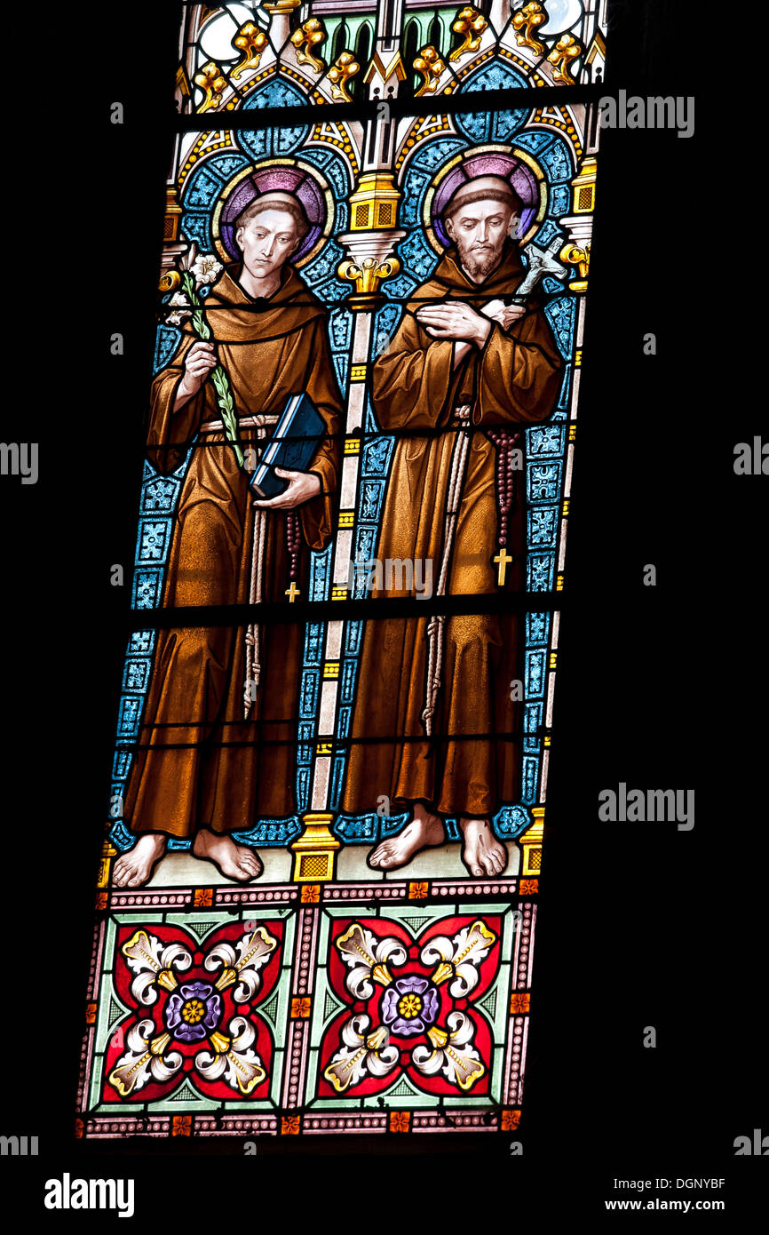 Painted church windows Stock Photo - Alamy