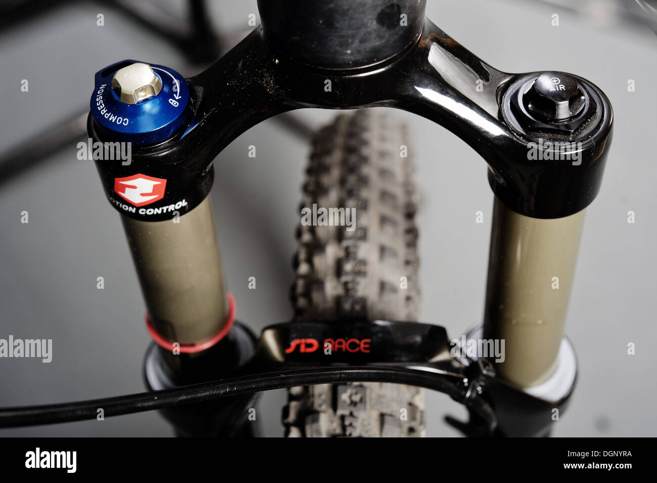Front fork of the mtb bicycle Stock Photo - Alamy