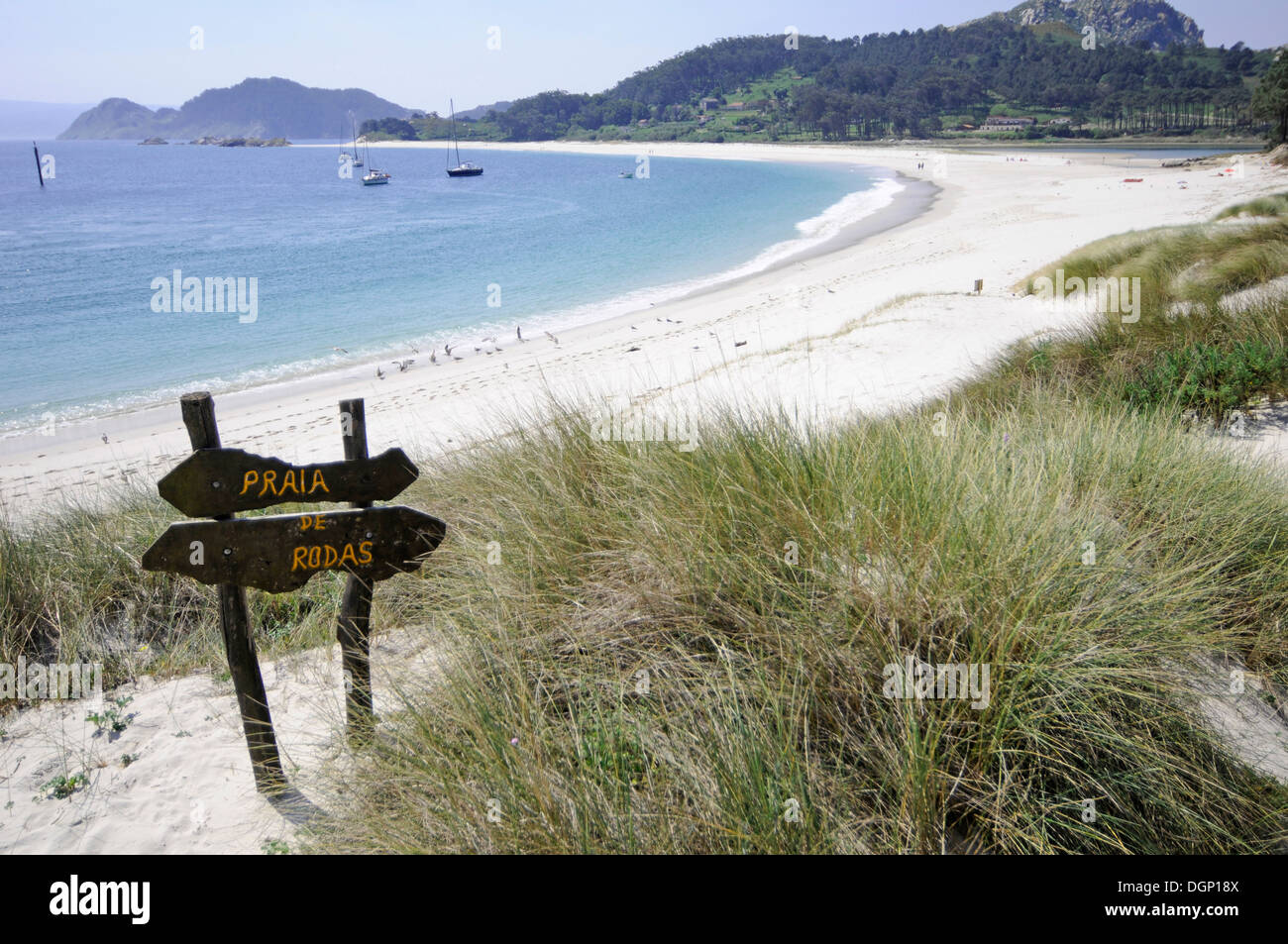 Paradisiac Cies Islands (Islas Cies), natural reservation in Galicia ...