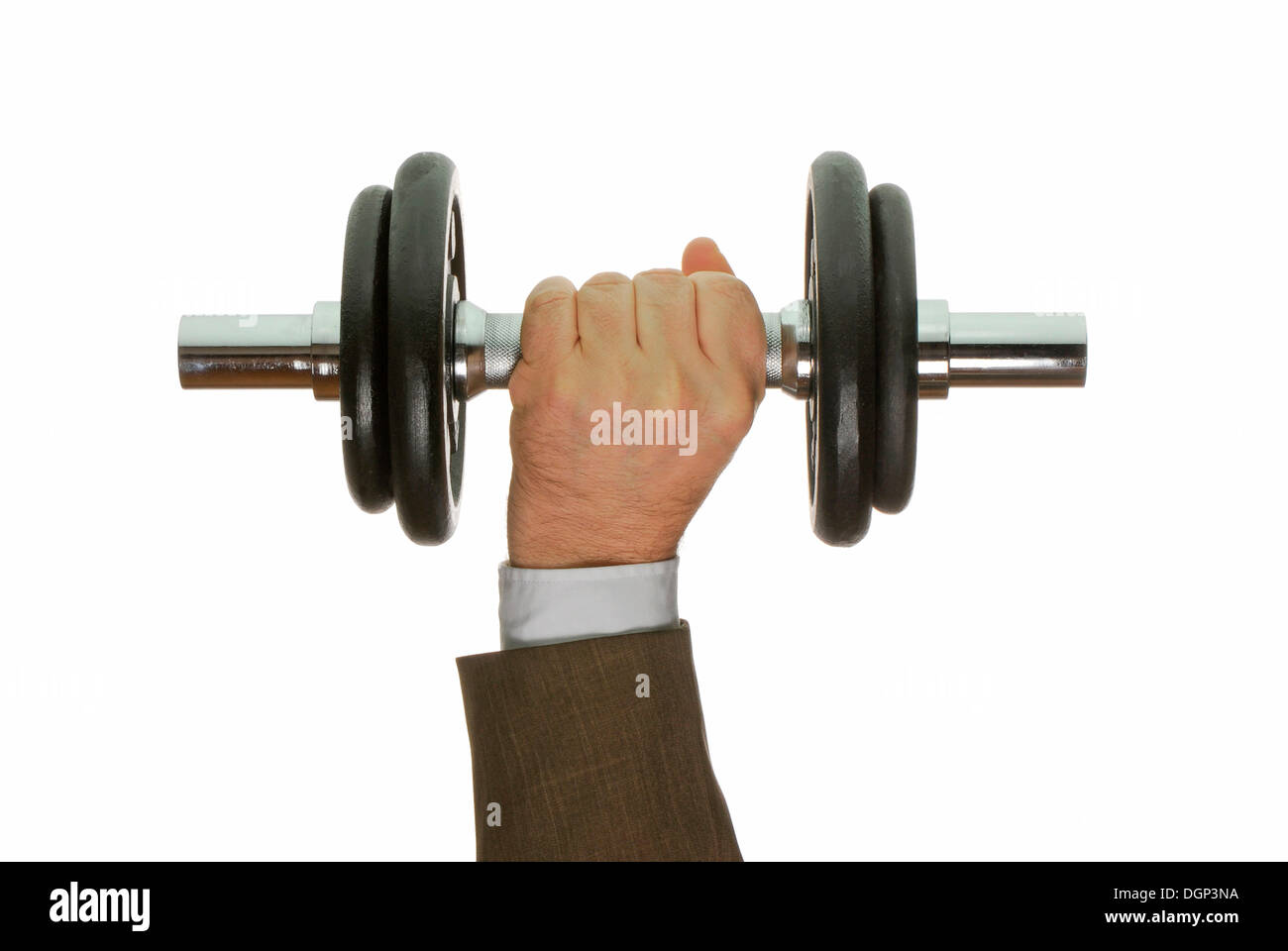 Businessman lifting weights hi-res stock photography and images - Alamy