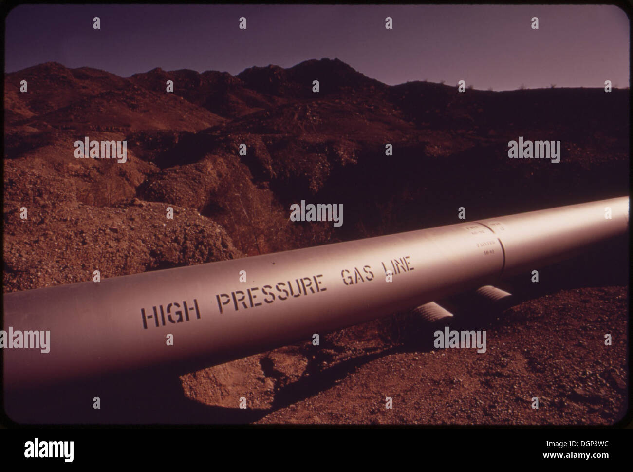A land section of a high-pressure gas line crossing the Colorado River ...
