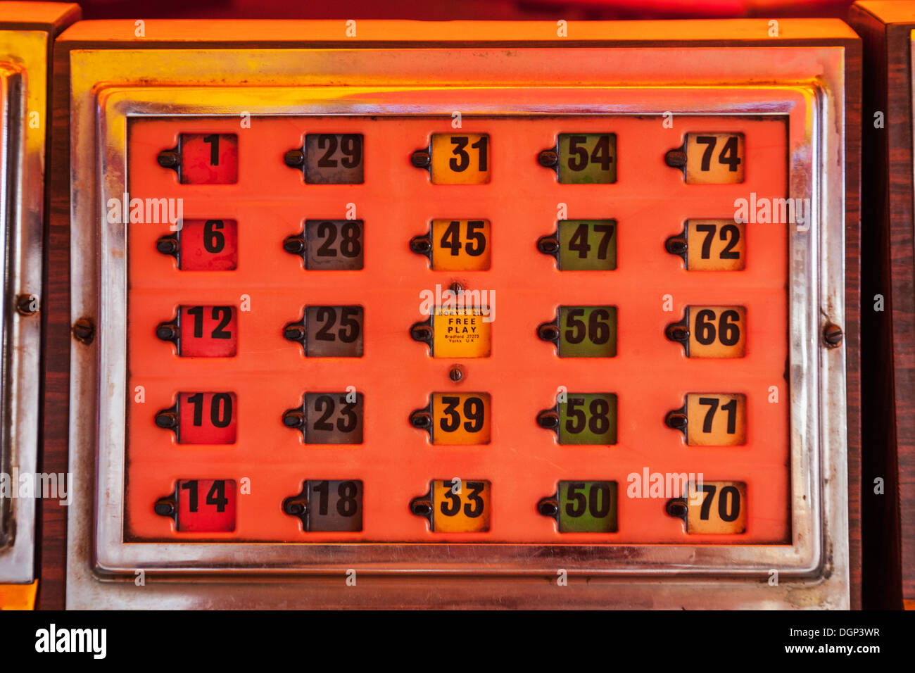 England, Devon, Dingles Fairground Heritage Centre, Bingo Game Stock ...