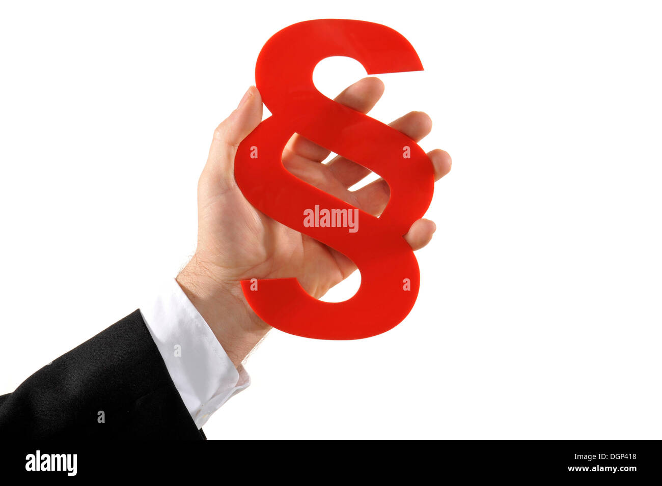 Business man's hand holding section sign, symbolic image Stock Photo ...
