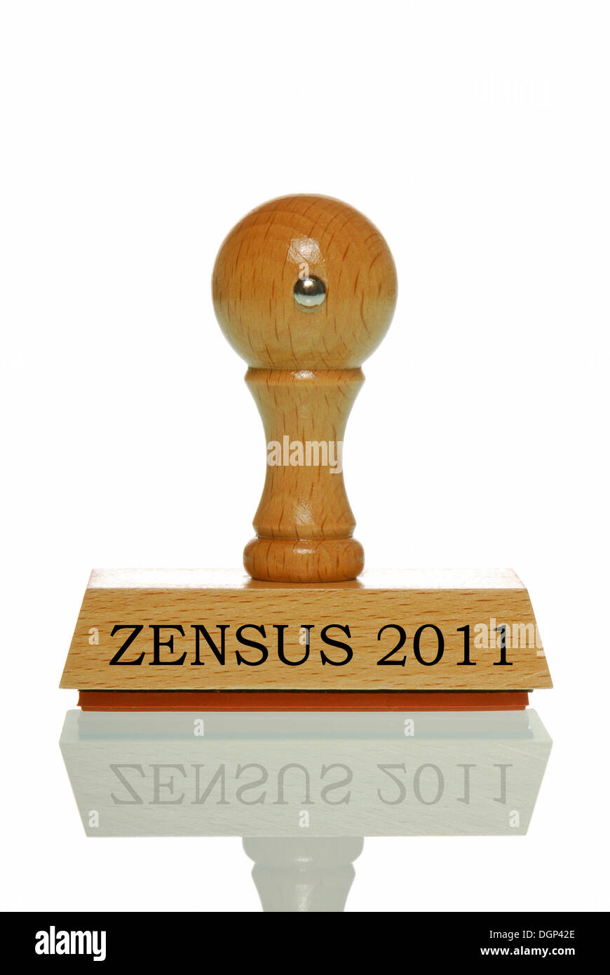 Stamp with label Zensus 2011, symbolic image for the census 2011 Stock ...