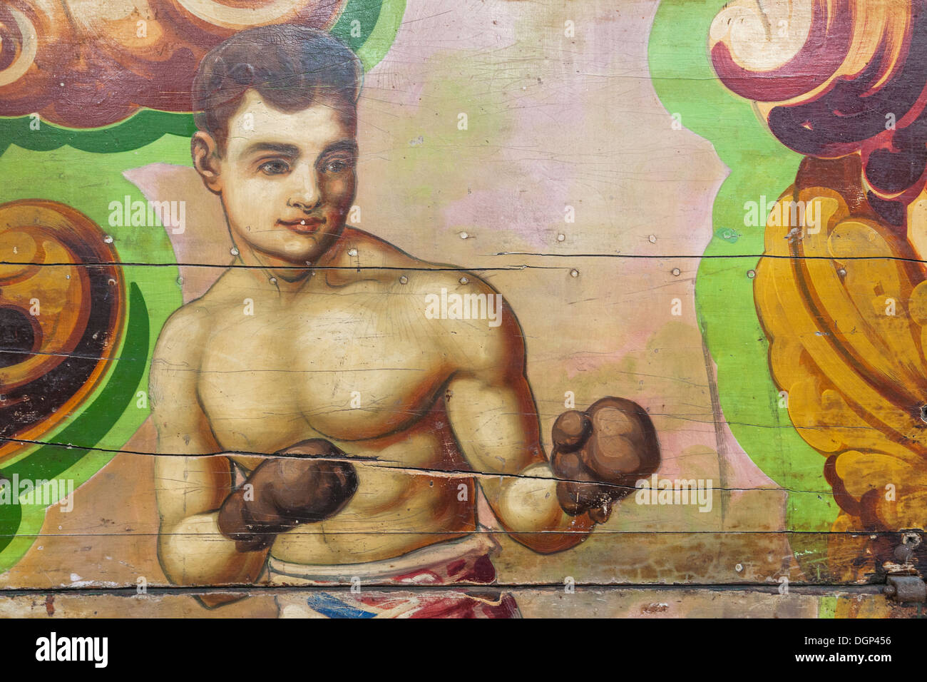 England, Devon, Dingles Fairground Heritage Centre, Fairground Boxing ...